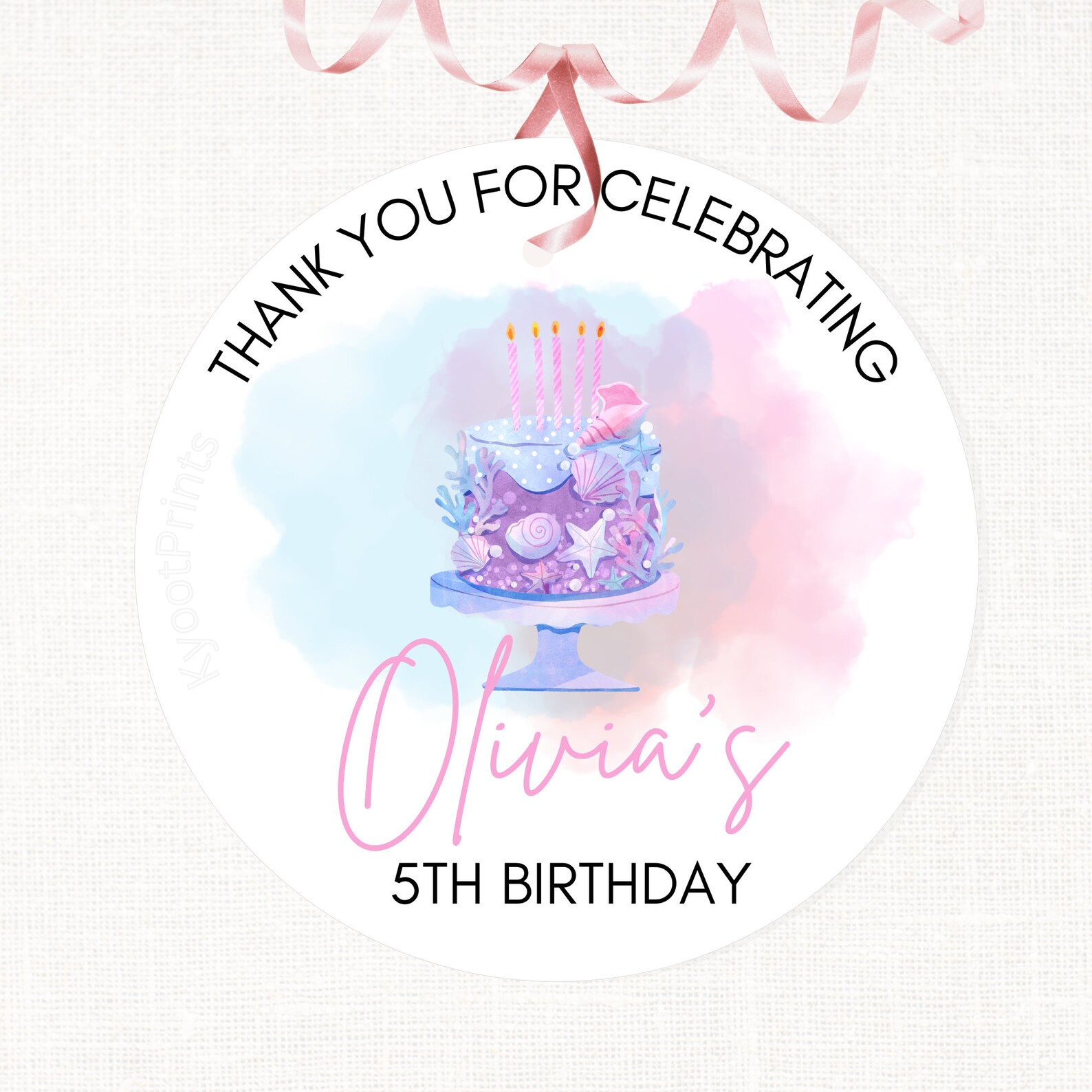 Editable Mermaid Favor Tags Mermaid Birthday Party Thank You Tags Under ...