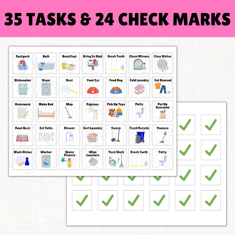 Daily Responsibility Chart for Kids Daily Responsibility Chore Chart ...