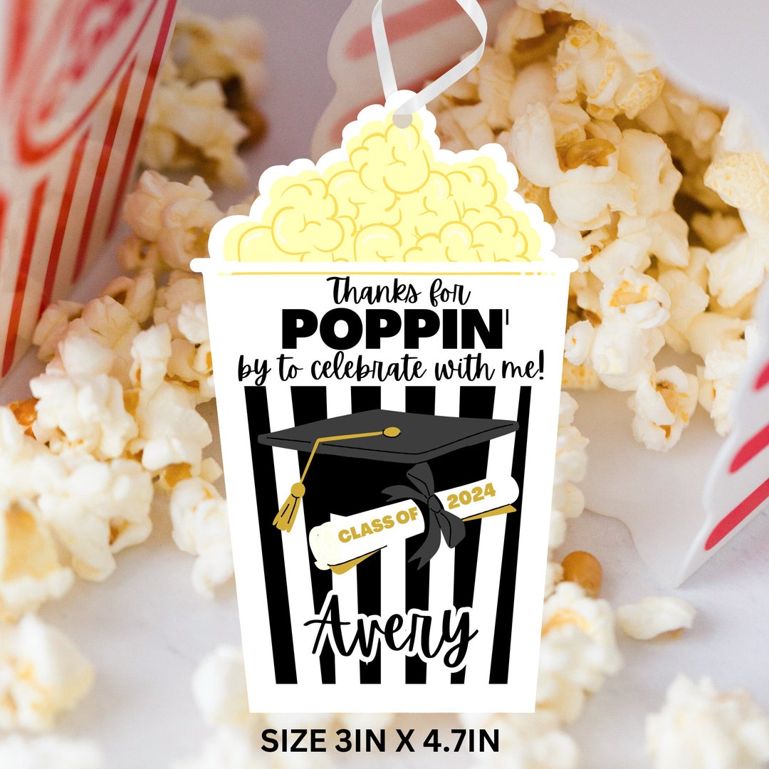 Graduation Popcorn CUSTOMIZED Graduation Tag Popcorn Bag Stickers ...