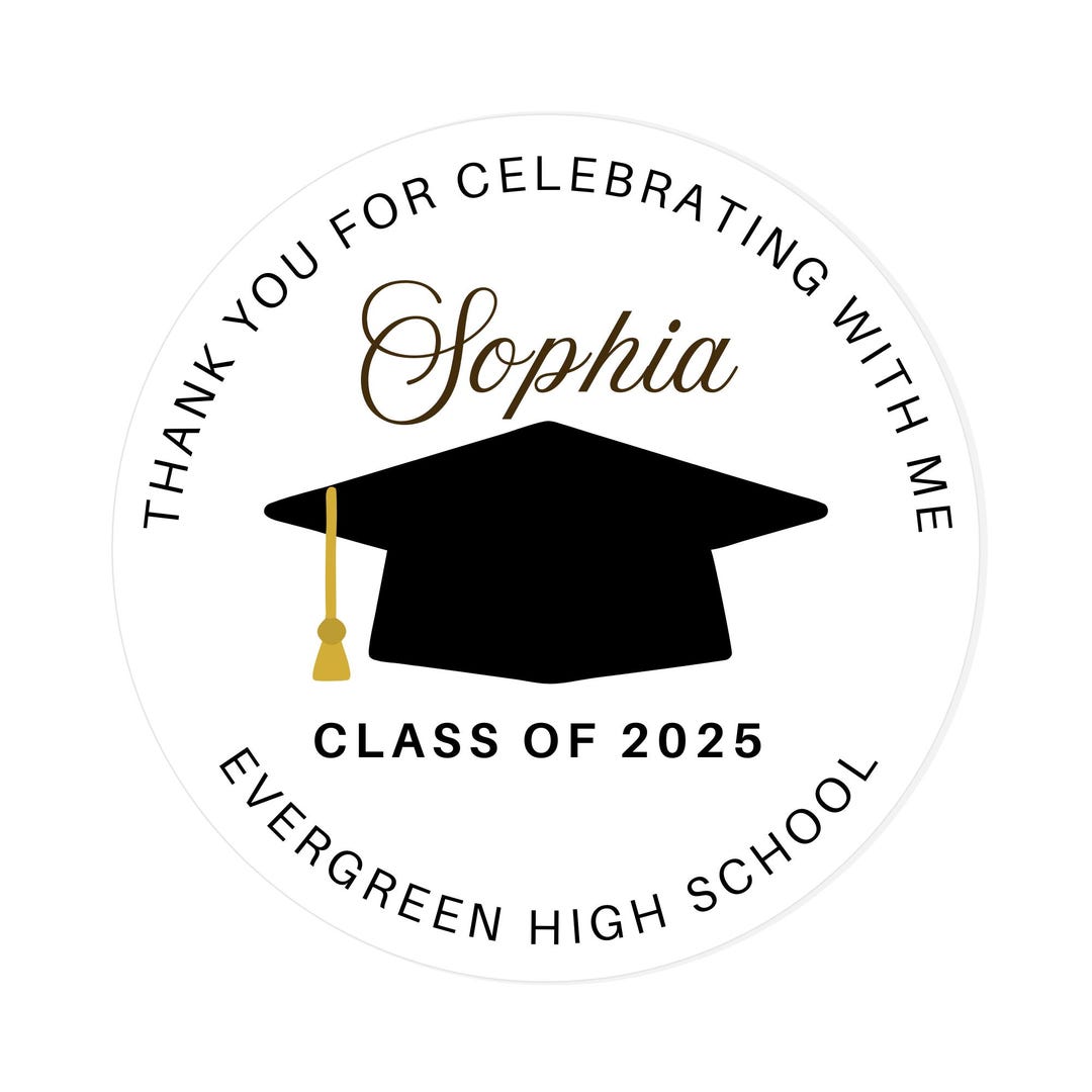 Personalized Graduation Stickers Graduation Party Favor Graduation Tag ...