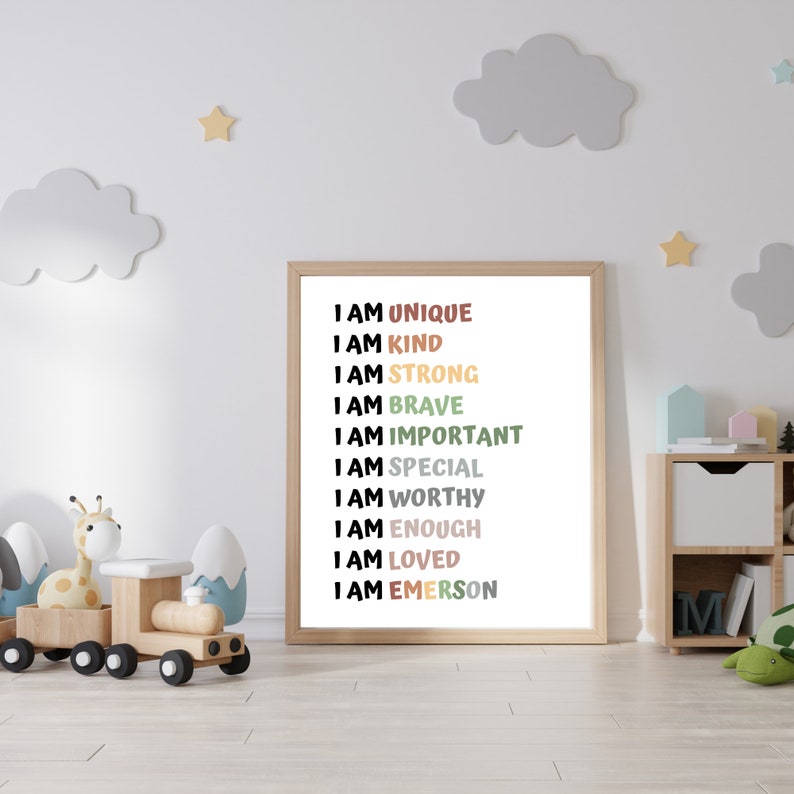 Kids Affirmation Print Nursery Wall Art Playroom Art - Etsy