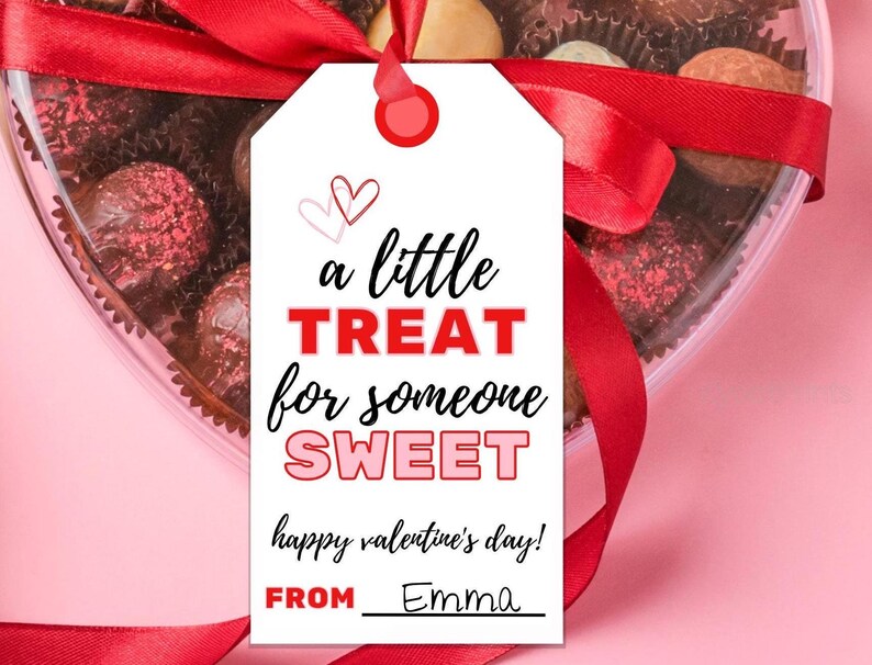 Valentine's Day Gift Tag Valentine Treat Bag Tags Happy Valentine's Day ...