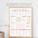 EDITABLE Cleaning Schedule PRINTABLE Cleaning List Household Chore ...