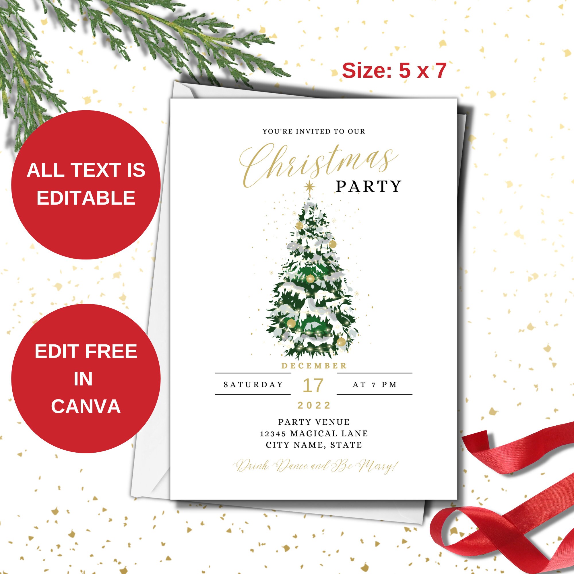 EDITABLE Christmas Party Invitation, Holiday Party Invitation, Company ...