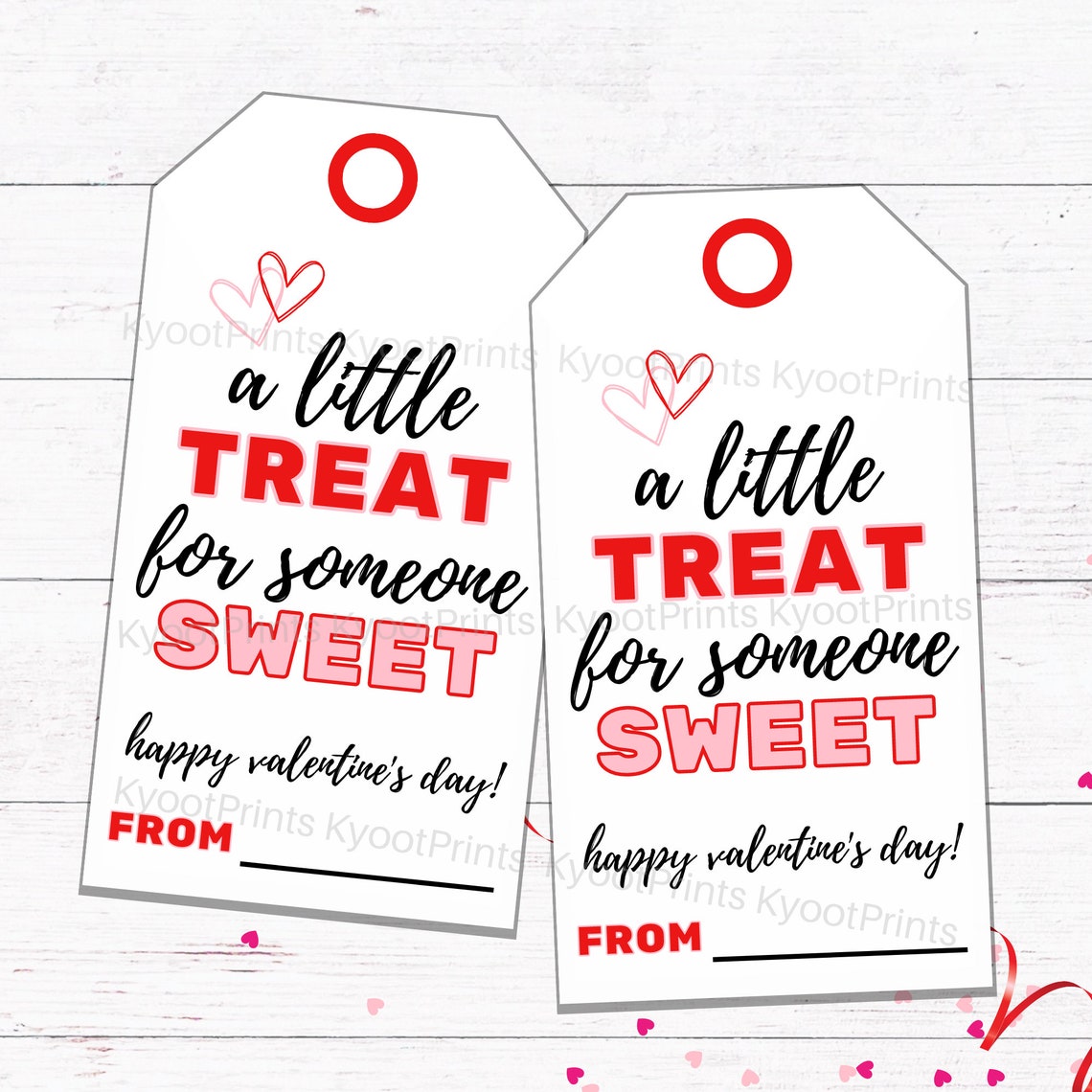 Valentines Day Tags for Kids Valentine's Day Tag Sweet Treat Valentine ...