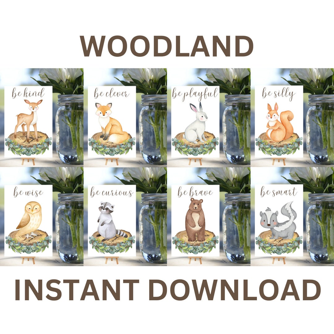 Woodland Animals Centerpieces Woodland Greenery Centerpieces - Etsy