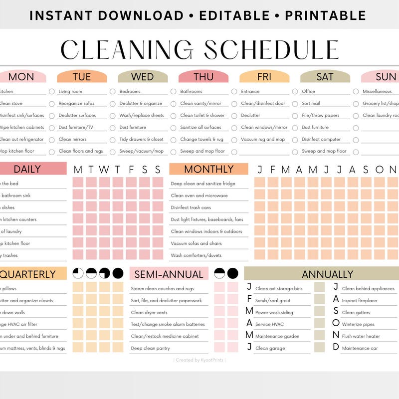 Weekly Magnet Routine - Etsy