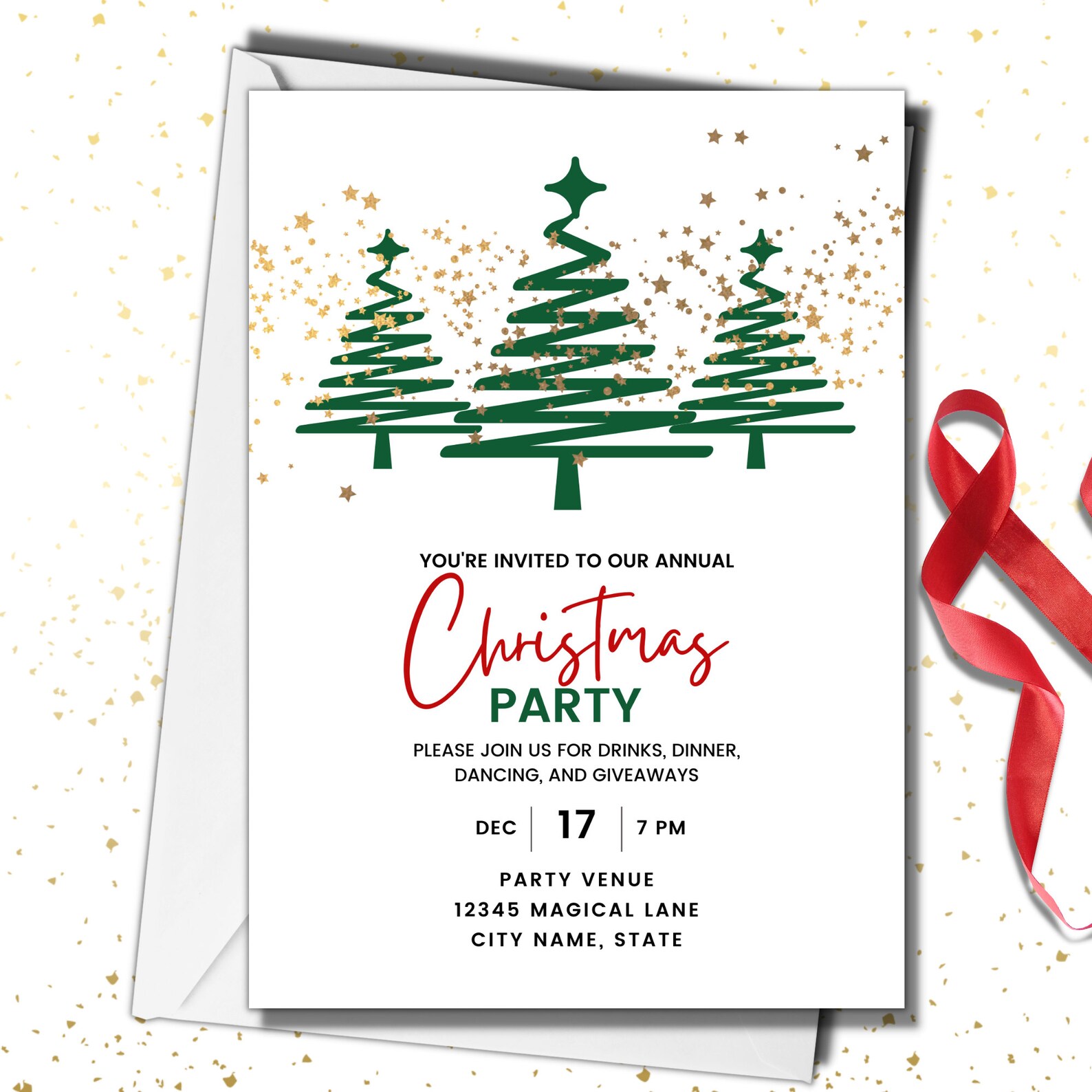 EDITABLE Christmas Party Invitation, Holiday Party Invitation, Company ...