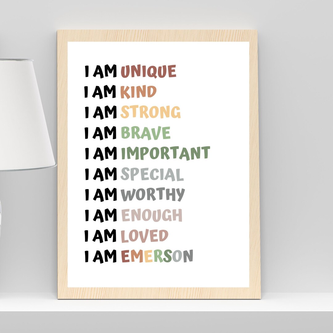 Kids Affirmation Print Nursery Wall Art Playroom Art - Etsy