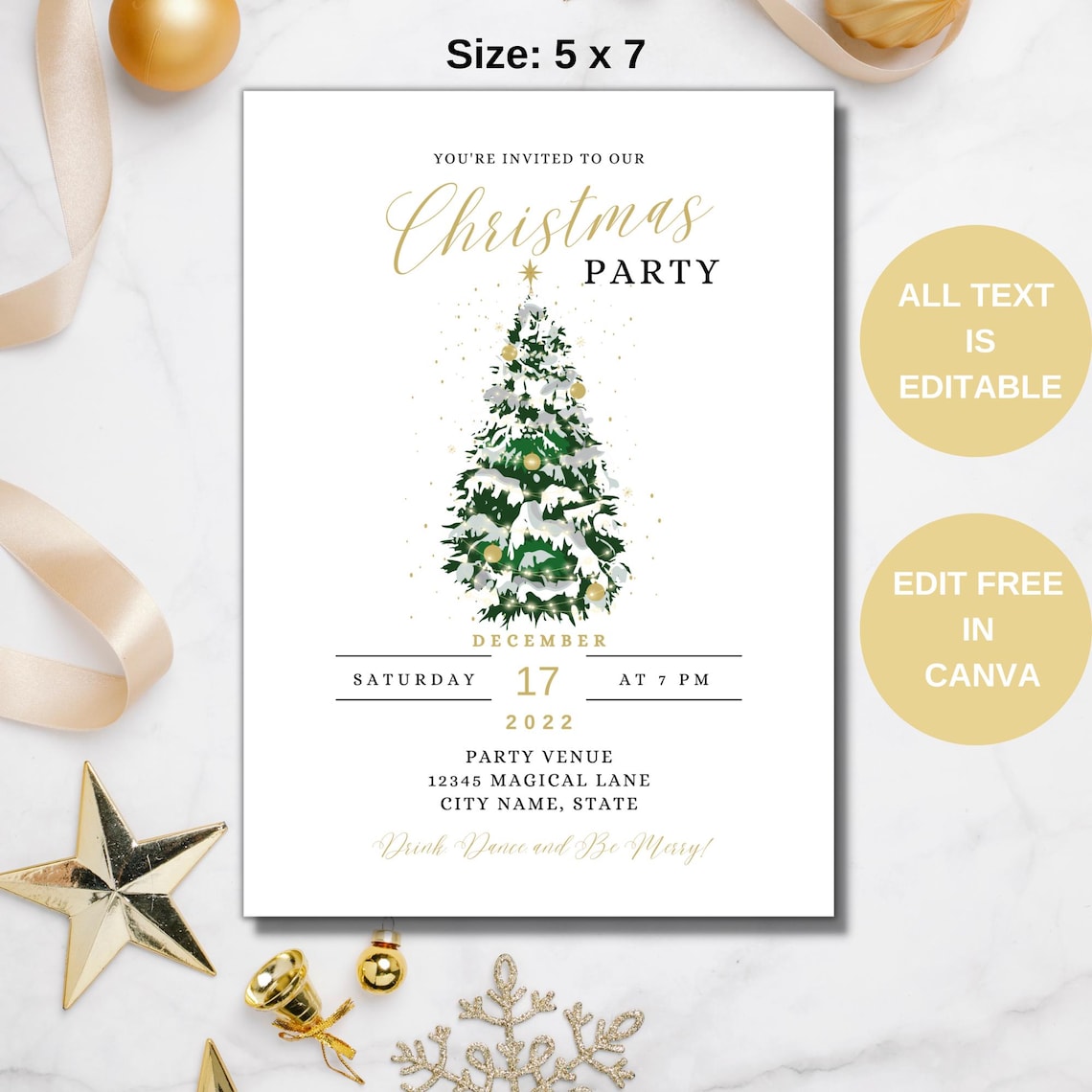 EDITABLE Christmas Party Invitation, Holiday Party Invitation, Company ...