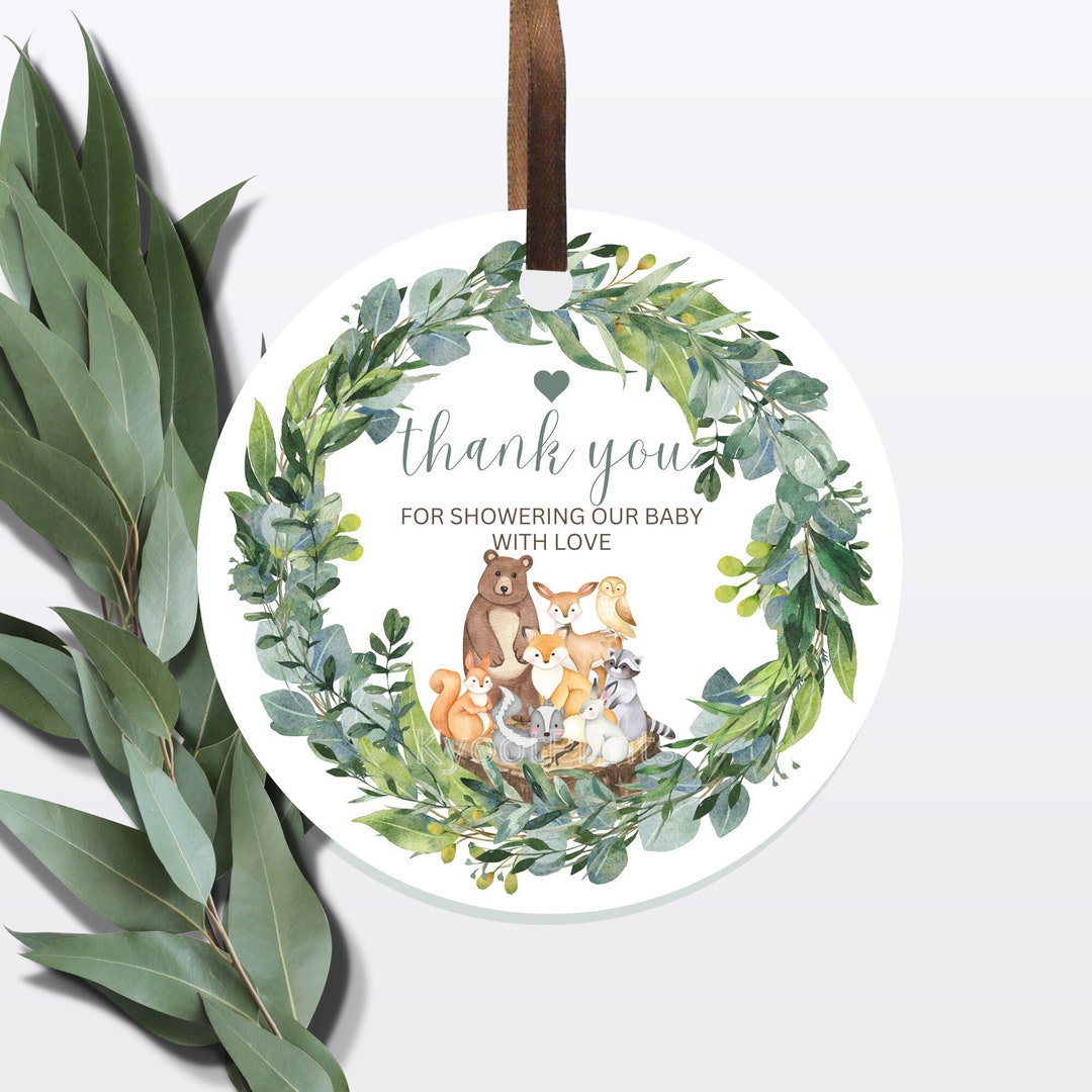 Woodland Thank You Tags Woodland Animal Thank You Favor Tags Woodland ...