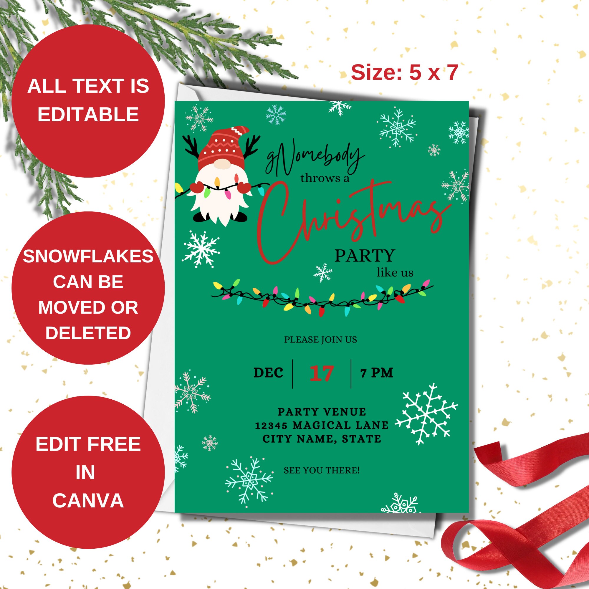 EDITABLE Christmas Party Invitation, Holiday Party Invitation, Company ...
