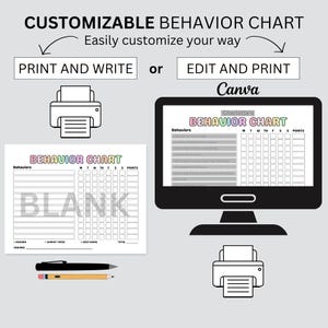 Kids Behavior Reward Chart PRINTABLE Behavior Tracker Behavior ...