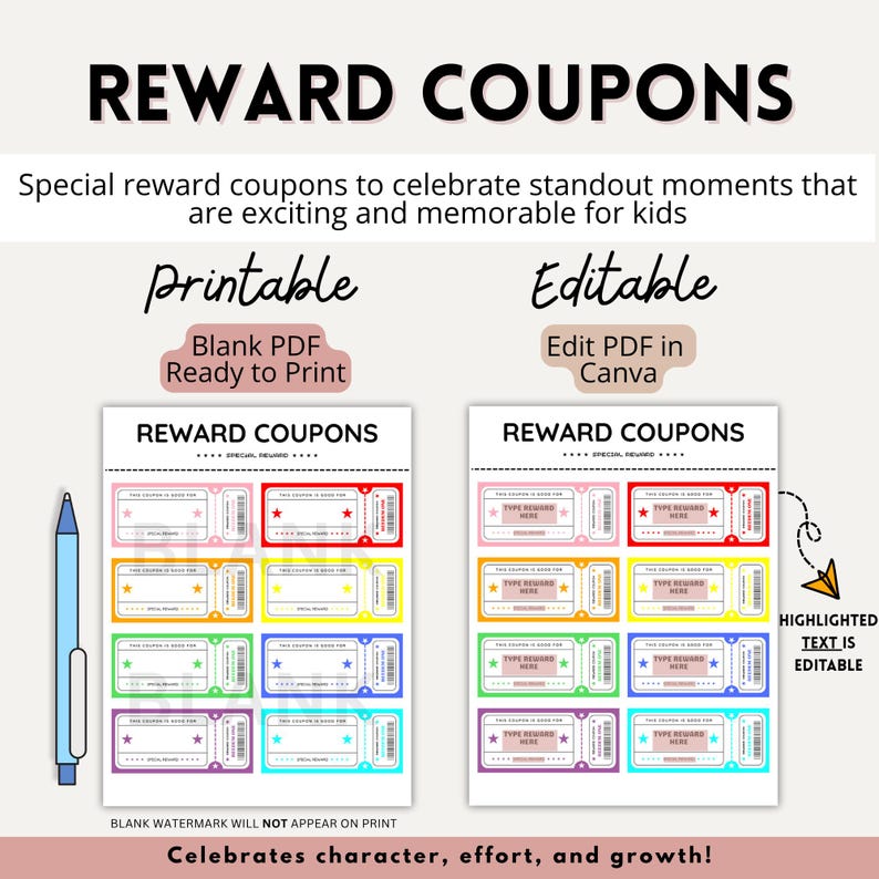 Kids Reward System Printable Behavior Chart Chore Chart Routine Tracker ...