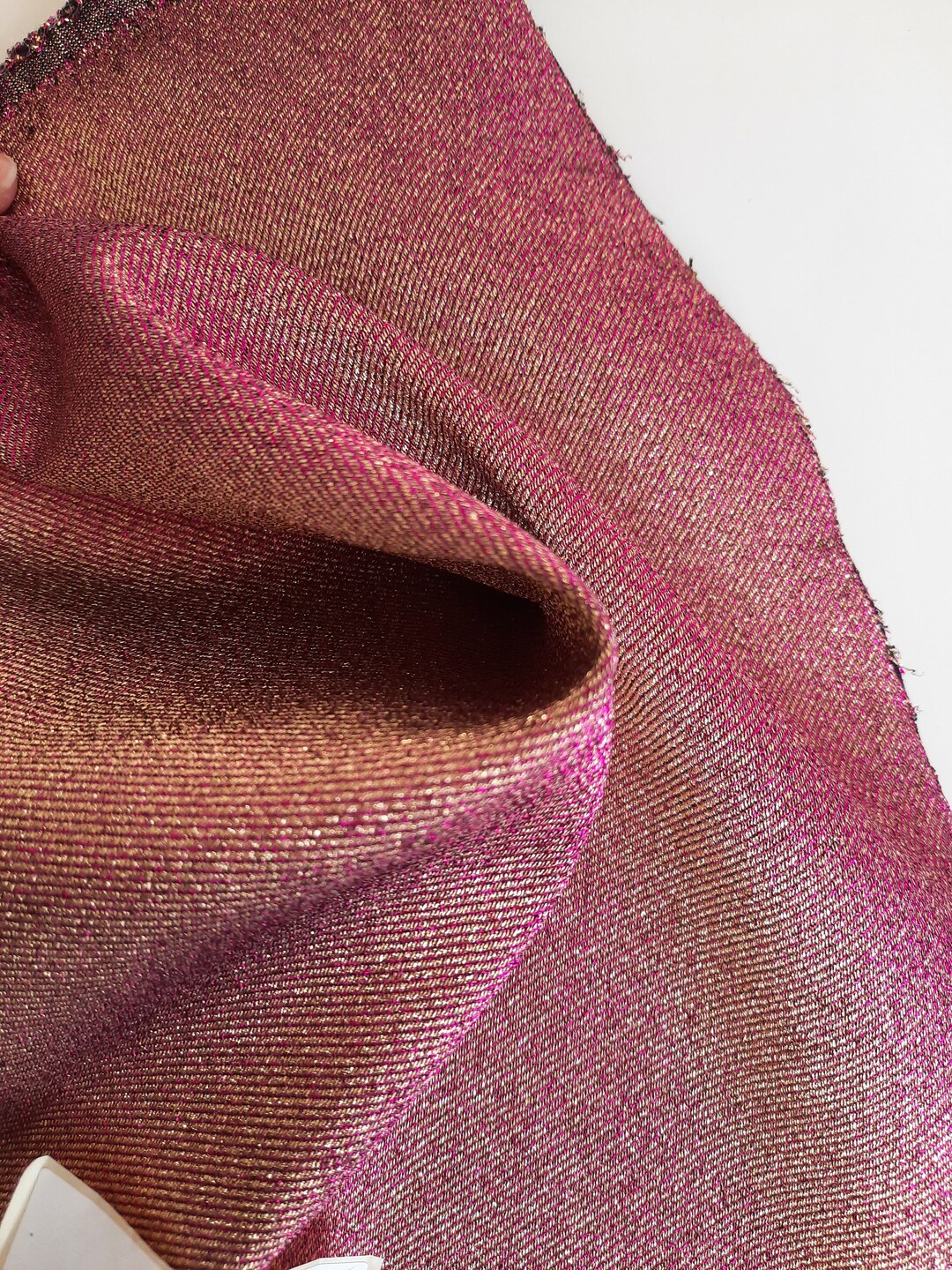 Cyclamen Gold Elastic Woven Fabric: Glitter Evening Dress Material - Etsy