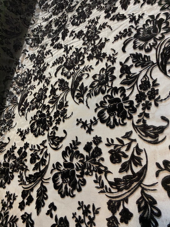 Black floral lace fabric store