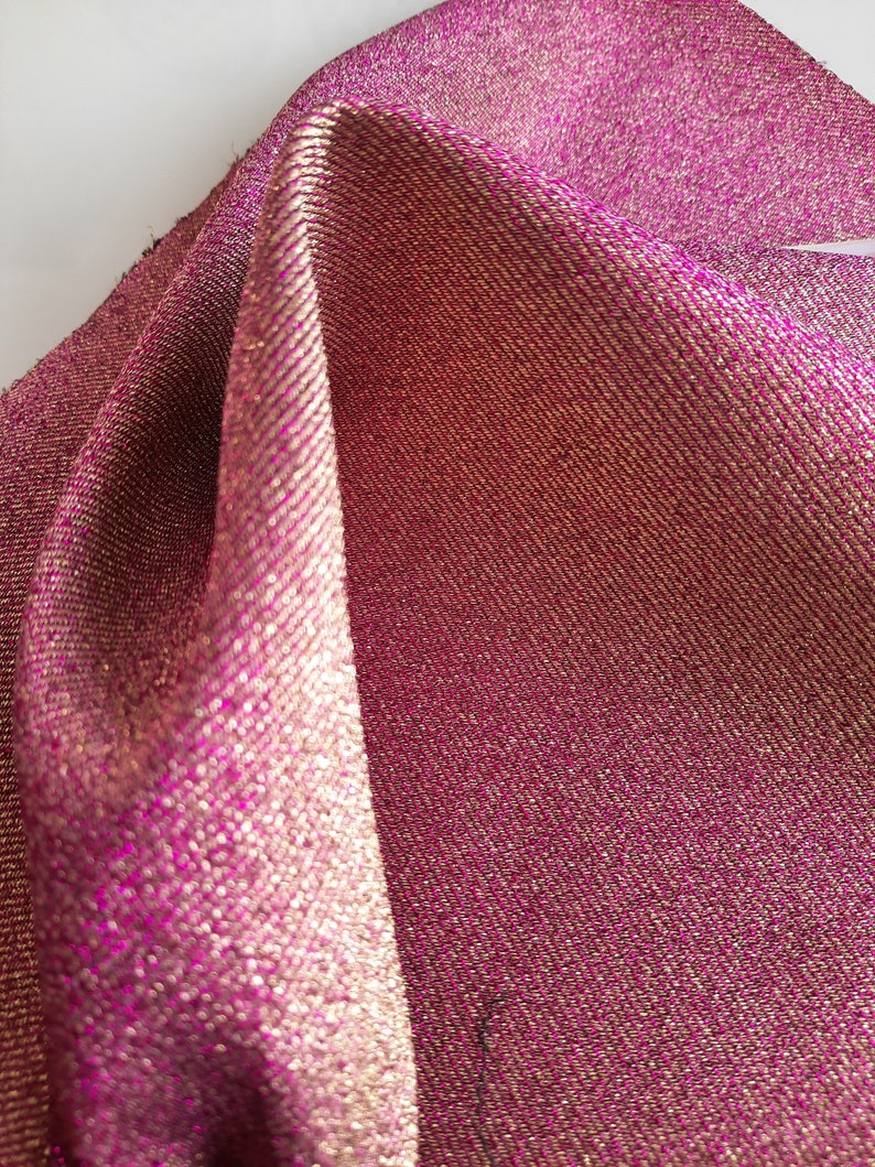 Cyclamen Gold Elastic Woven Fabric: Glitter Evening Dress Material - Etsy