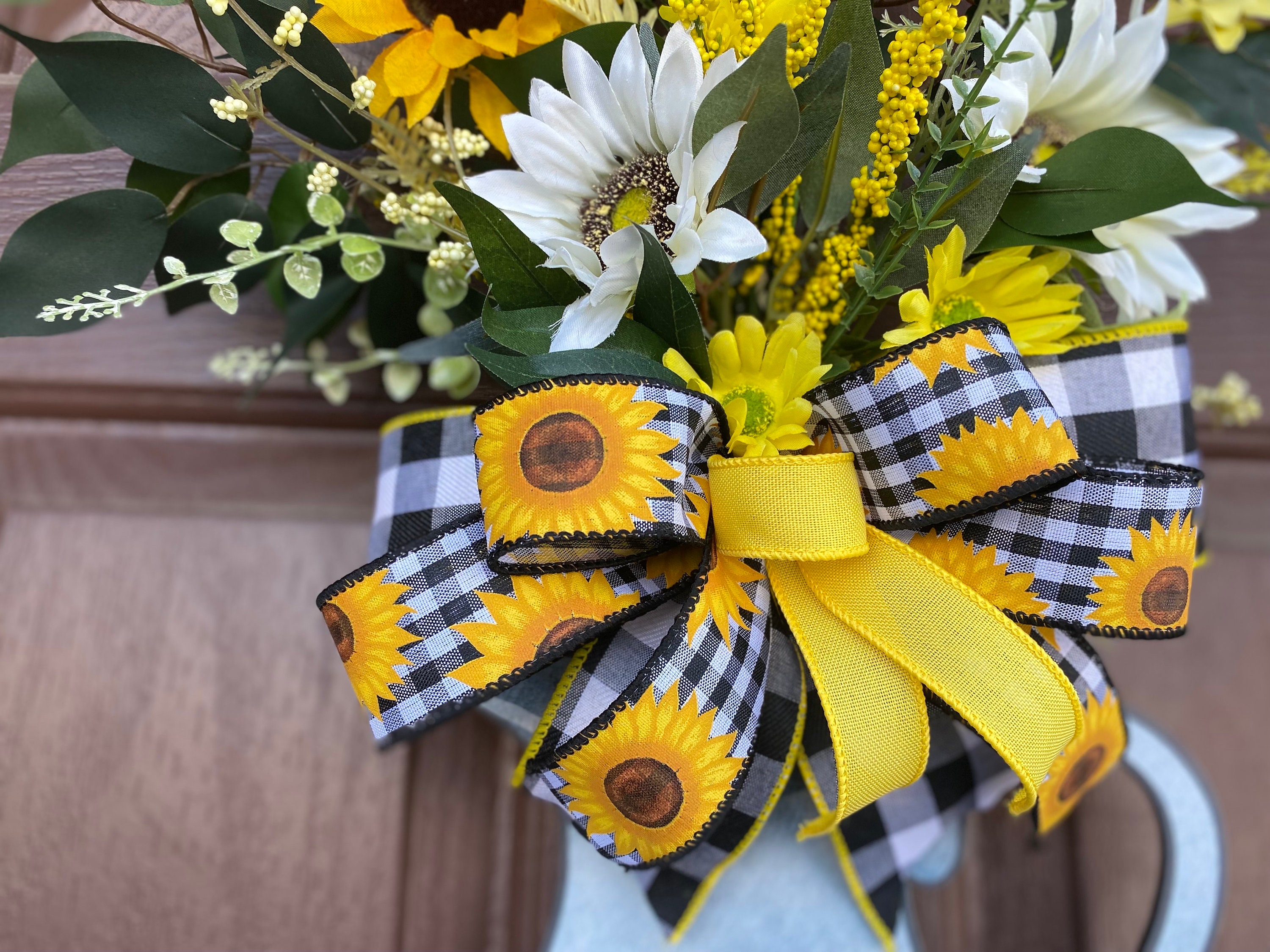 Sunflower Bouquet Pitcher Door Hanger: Welcome Spring With This ...