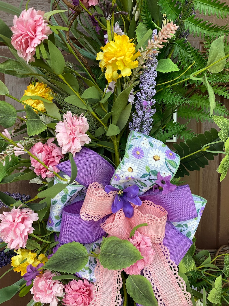 Summer Floral Wreath for Front Door - Vibrant Flower Door Decoration ...