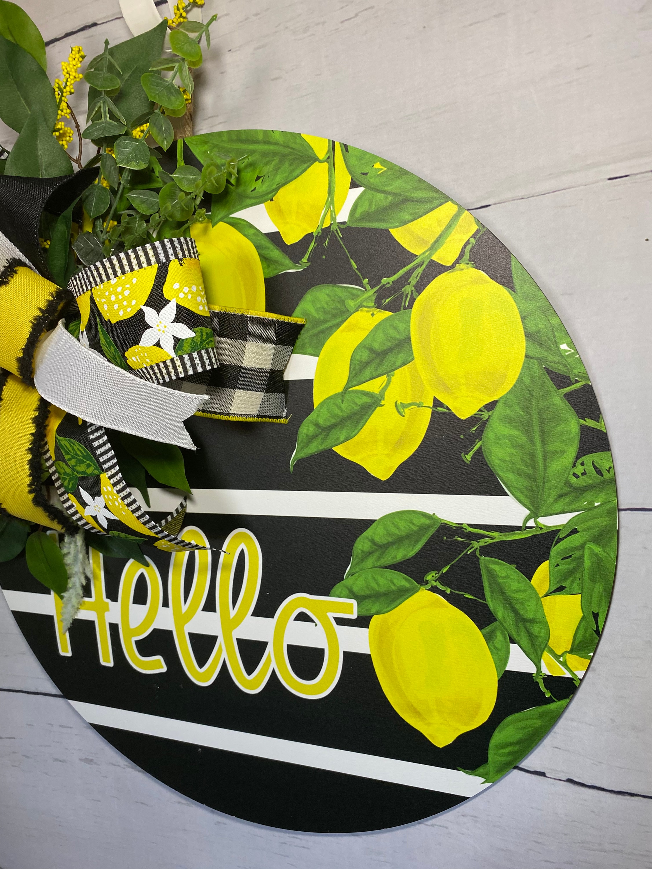 Lemon Door Hanger for Front Door, Lemon Decor, Country Kitchen Decor ...