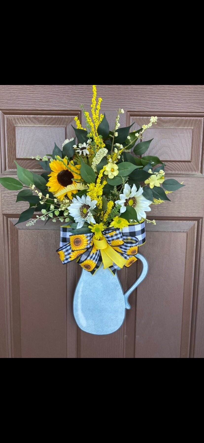 Sunflower Bouquet Pitcher Door Hanger: Welcome Spring With This ...