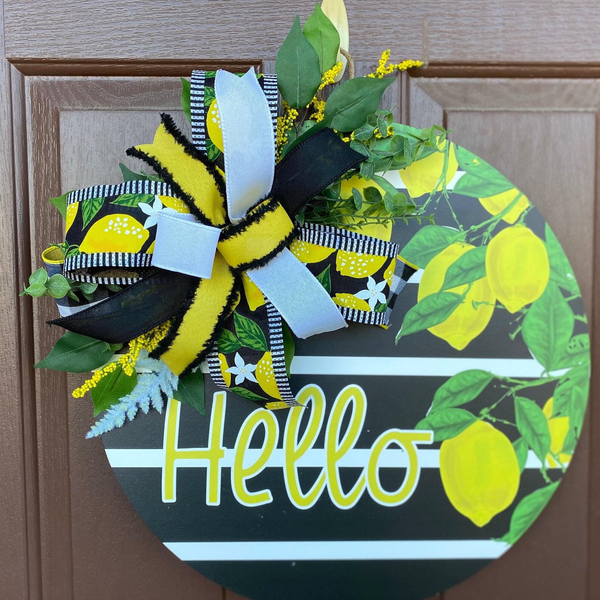 Lemon Door Hanger for Front Door, Lemon Decor, Country Kitchen Decor ...