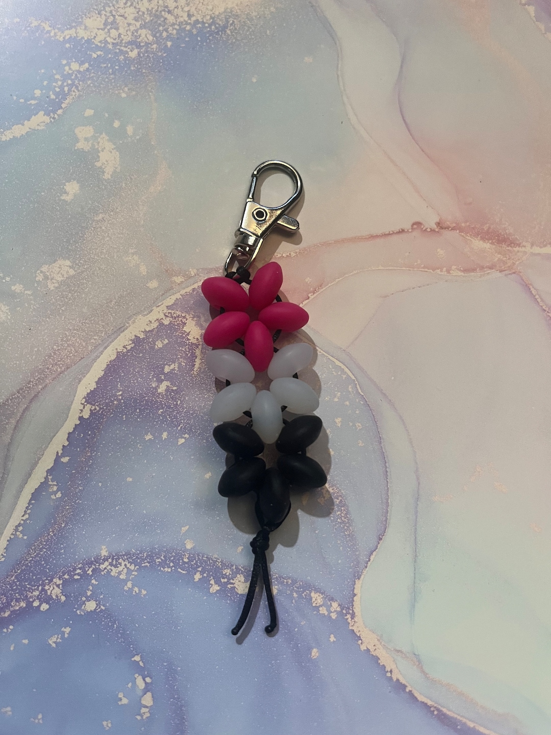 Handmade Flower Clip Keychain, Floral Key Holder, Bag Charm, Gift for ...