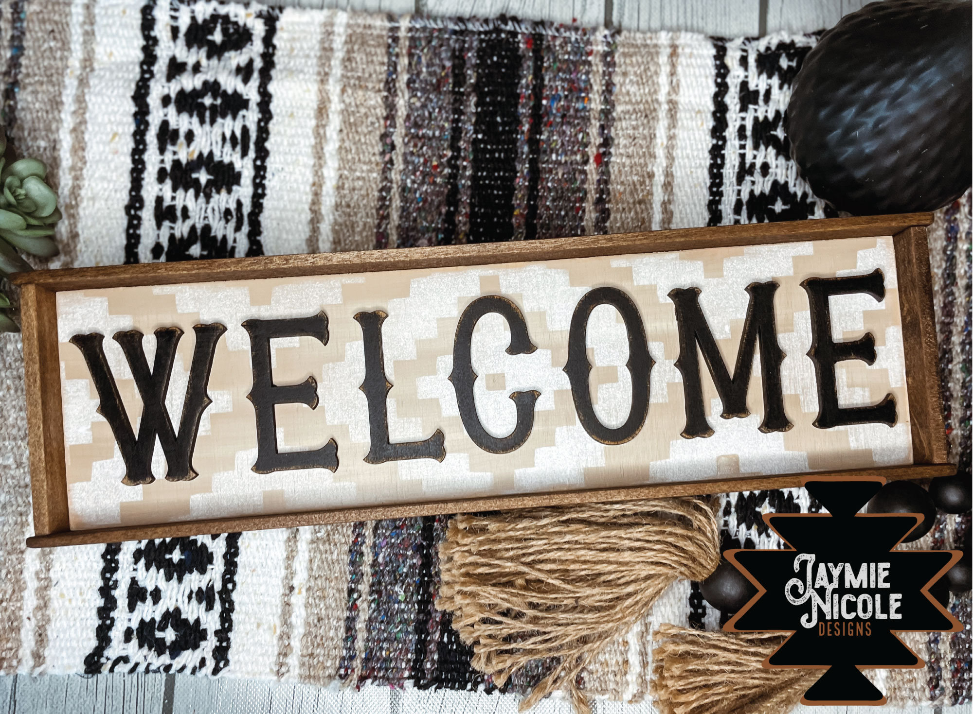 Western Tribal Aztec Welcome Home Decor Sign - Etsy