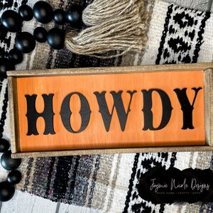 Handmade Western "howdy" Shelf Sign- Rustic Framed Wood Wall Decor - Etsy