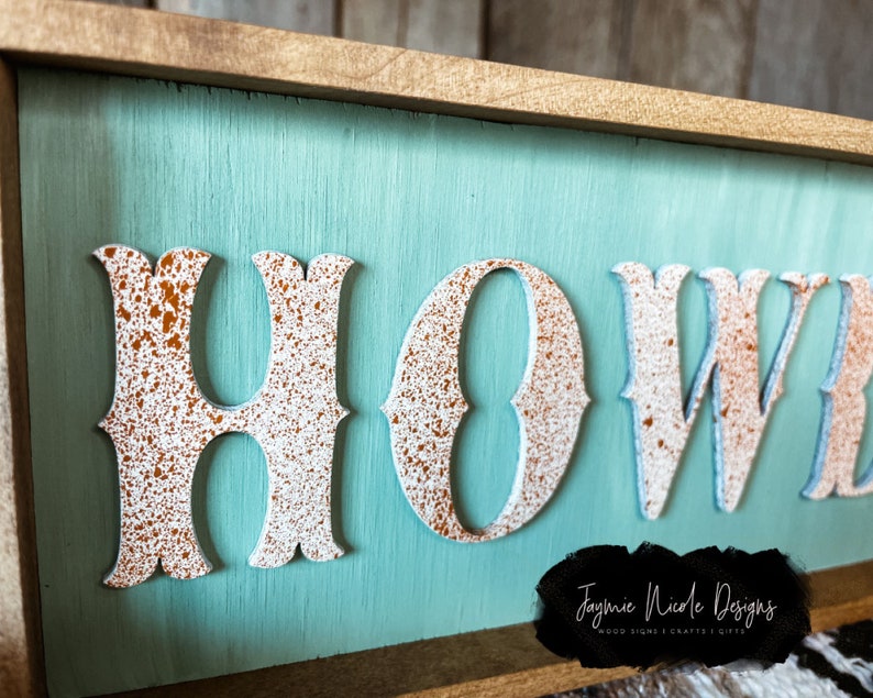 Handmade Western "howdy" Shelf Sign- Rustic Framed Wood Wall Decor - Etsy
