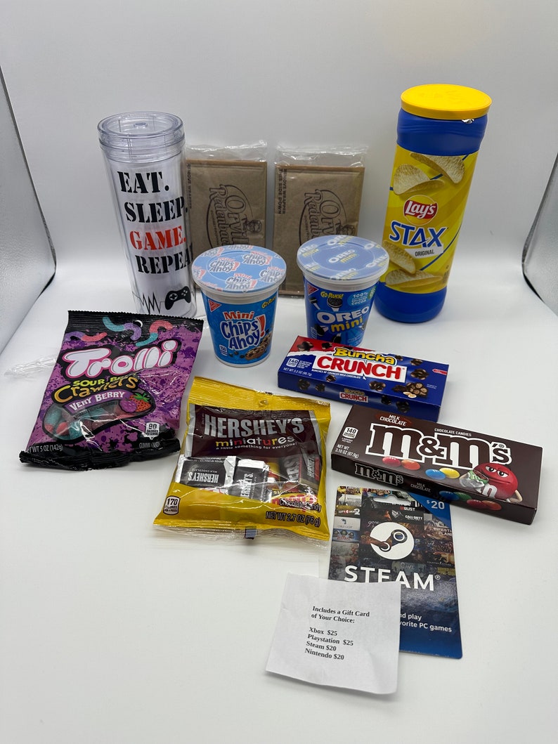 Personalized Gamer Gift Basket With Gift Card Insulated - Etsy