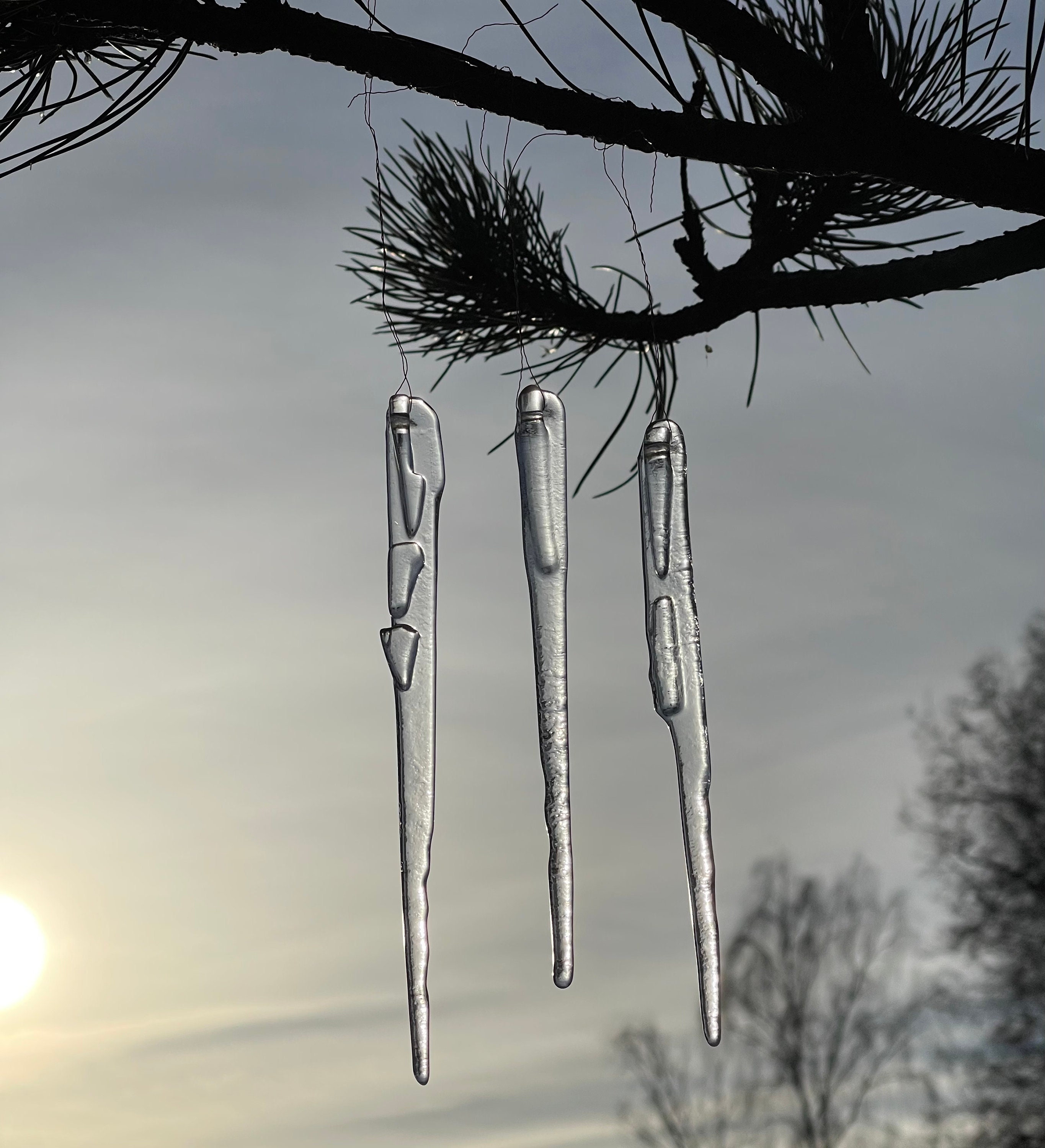 Handmade Clear Crystal Glass Icicle Christmas Ornaments for Christmas ...