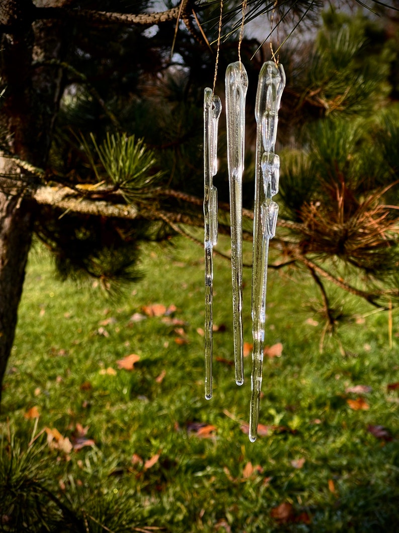 Handmade Clear Crystal Glass Icicle Christmas Ornaments for Christmas ...