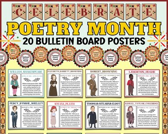 Famous Poets Flash Cards, Famous Poets Bulletin Board Posters and Cards ...