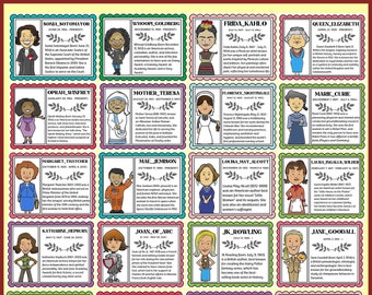 Printable Women's History Month Biography Bulletin Board Famous Women ...