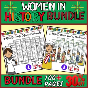 Printable Women's History Month Bookmarks BUNDLE | Famous Women in ...