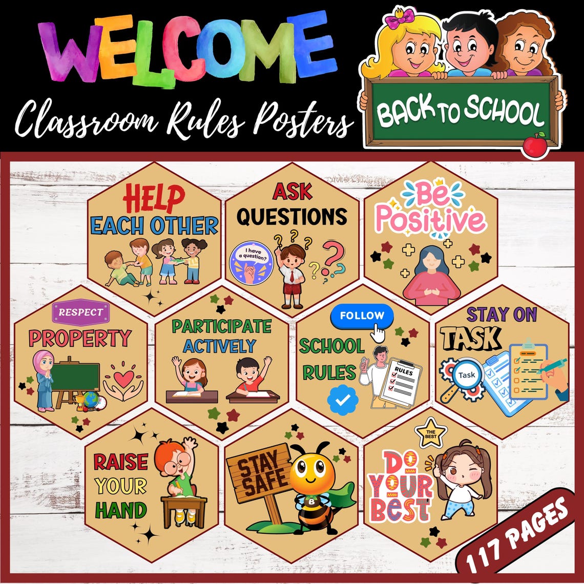 Printable Classroom Rules Posters |classroom Decor | Behavior Rules ...