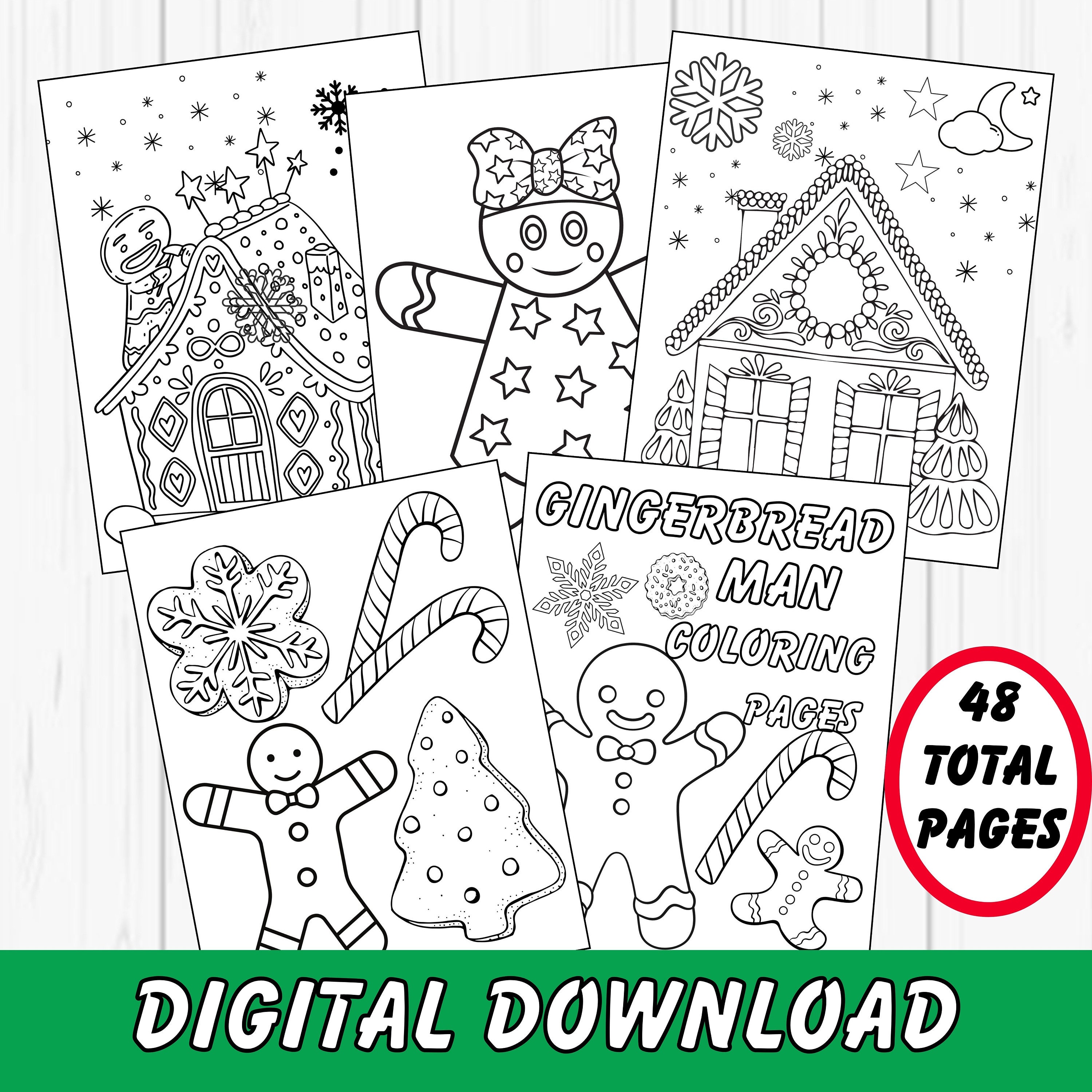 Gingerbread Man & Girl Coloring Pages, Gingerbread House Coloring ...