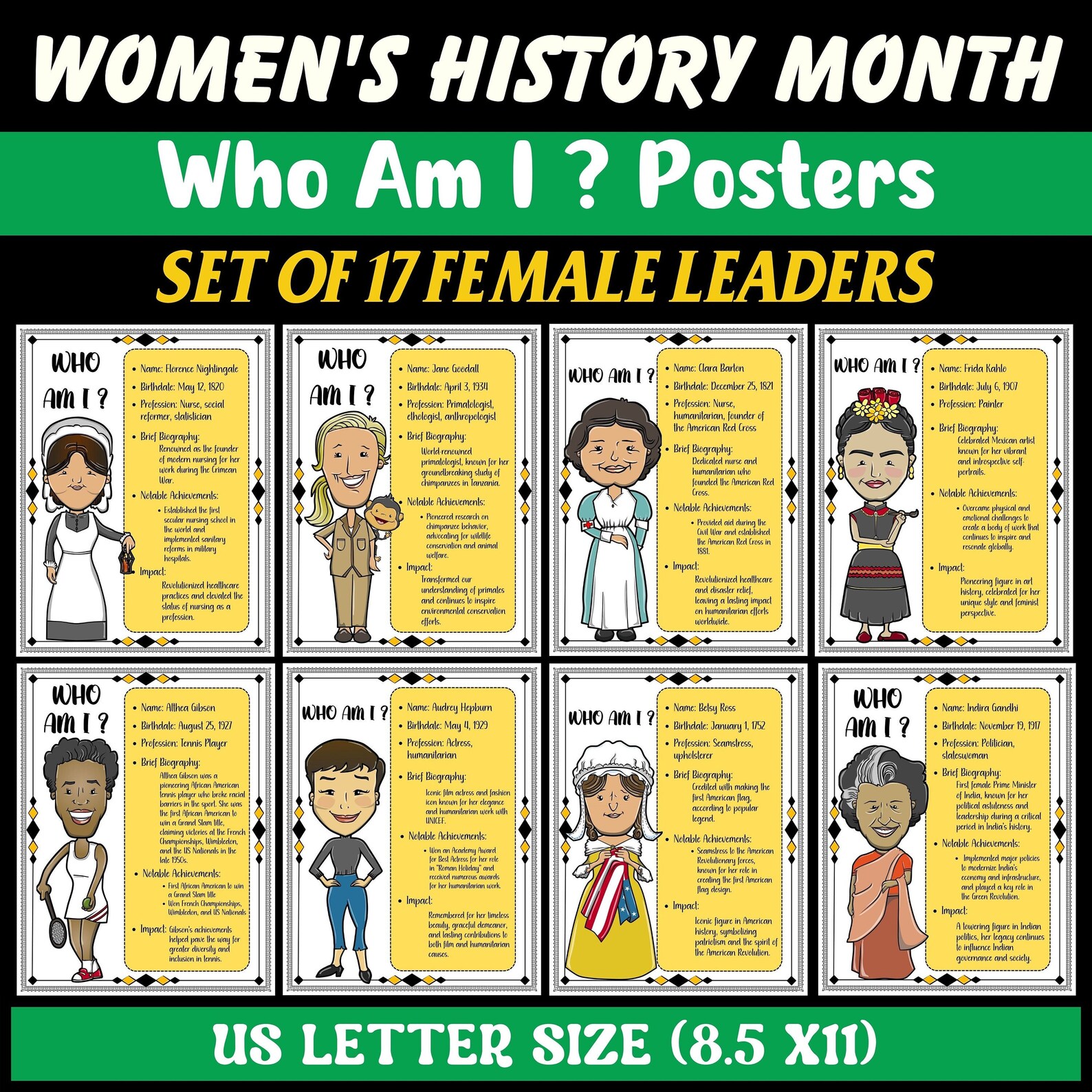 Printable Women's History Month Biography Bulletin Board | Famous Women ...