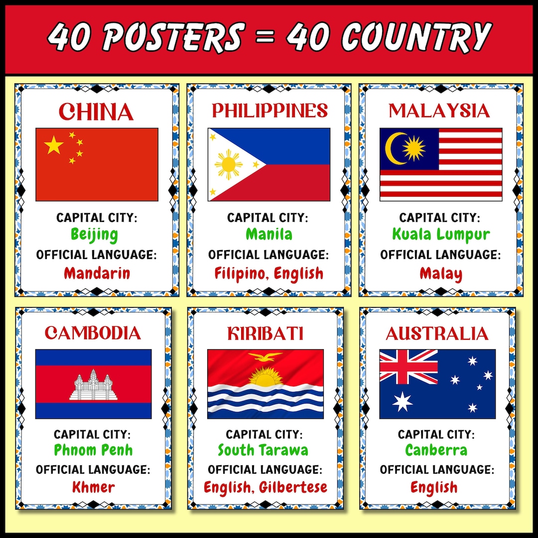 Printable Asian American & Pacific Islander Heritage Month Countries ...