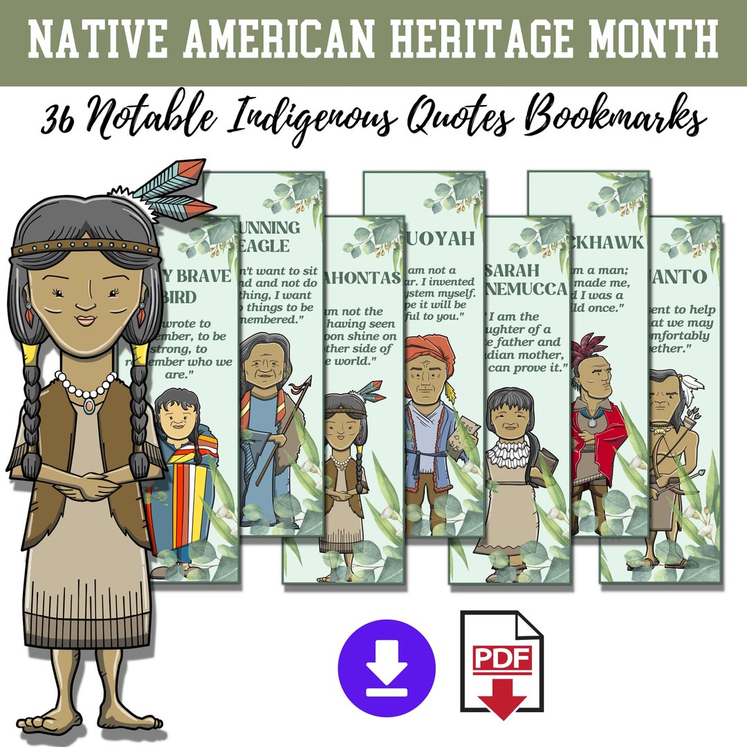 Native American Heritage Month Quotes Bookmarks - Native American ...