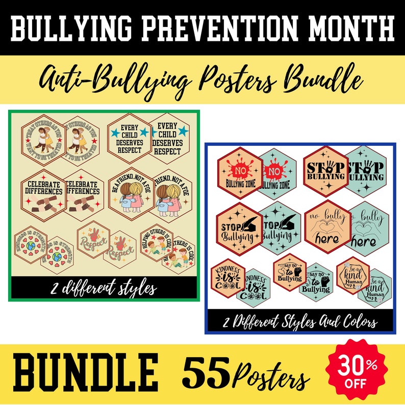 National Bullying Prevention Month Bulletin Board BUNDLE - Anti ...