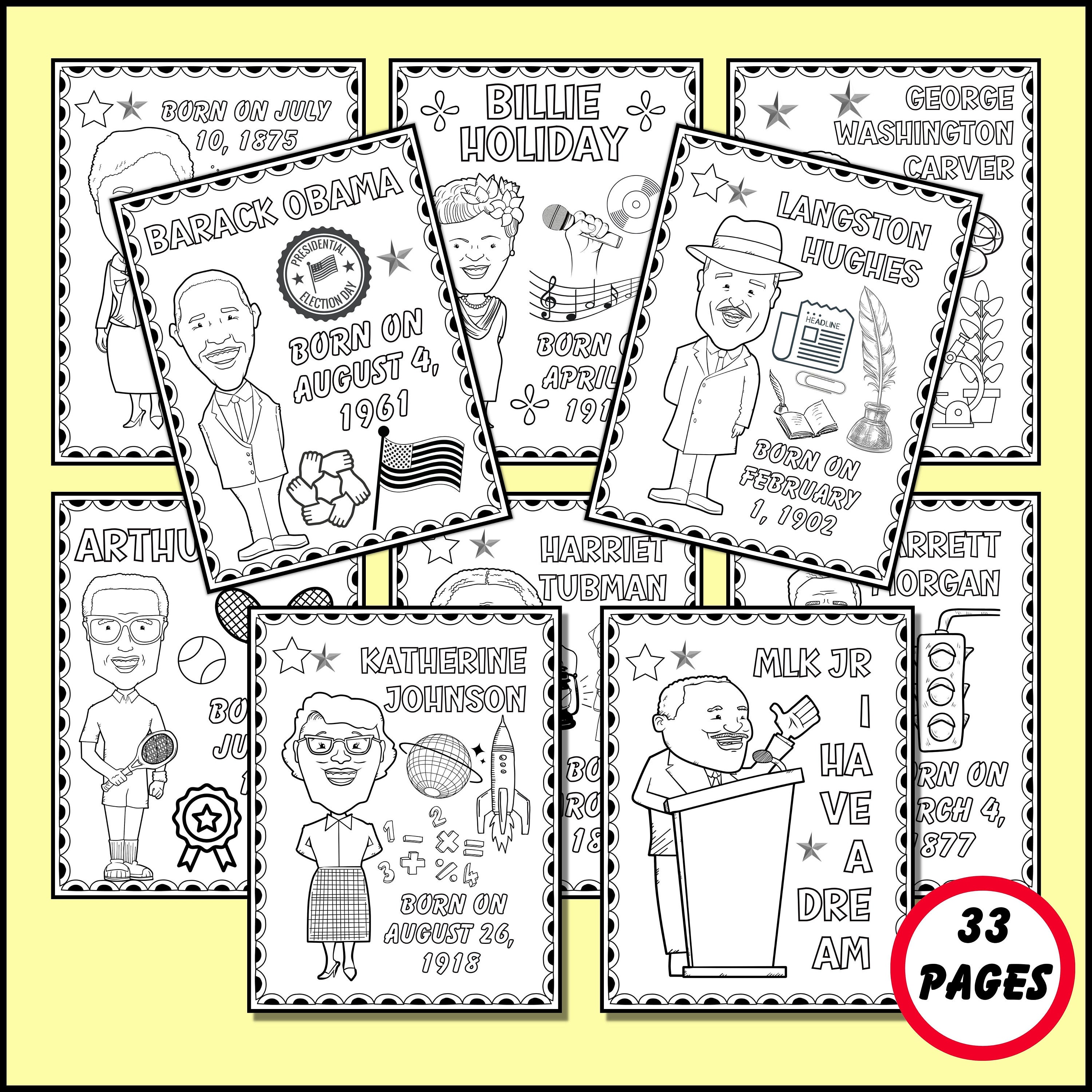 Important Figures in Black History Month Coloring Pages, African ...