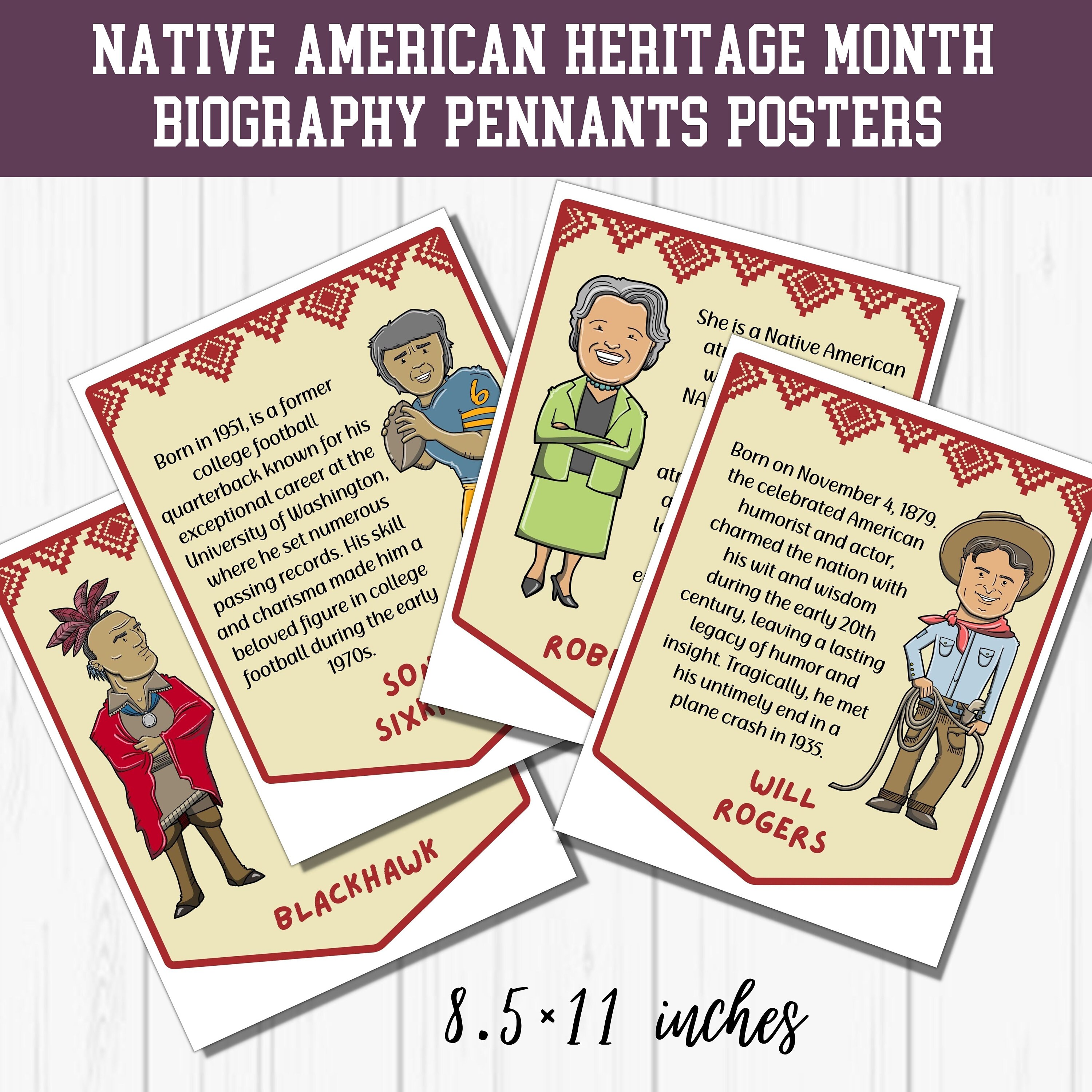 Native American Heritage Month Bulletin Board-biography - Etsy