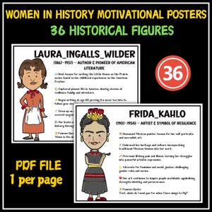 Printable Women's History Month Biography Bulletin Board | 36 Famous ...
