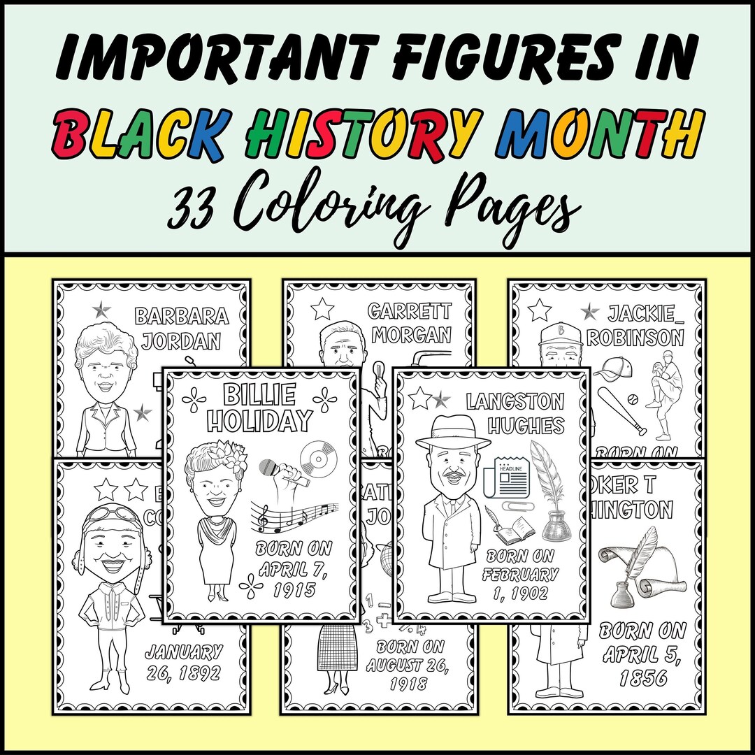 Important Figures in Black History Month Coloring Pages, African ...