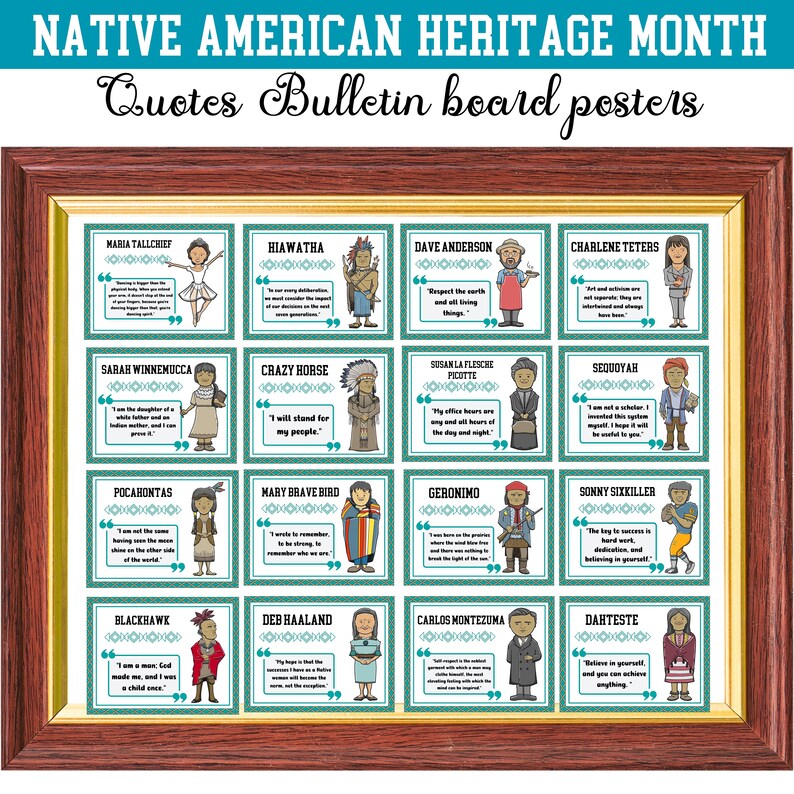 Native American Heritage Month Quote Posters Influential Indigenous ...