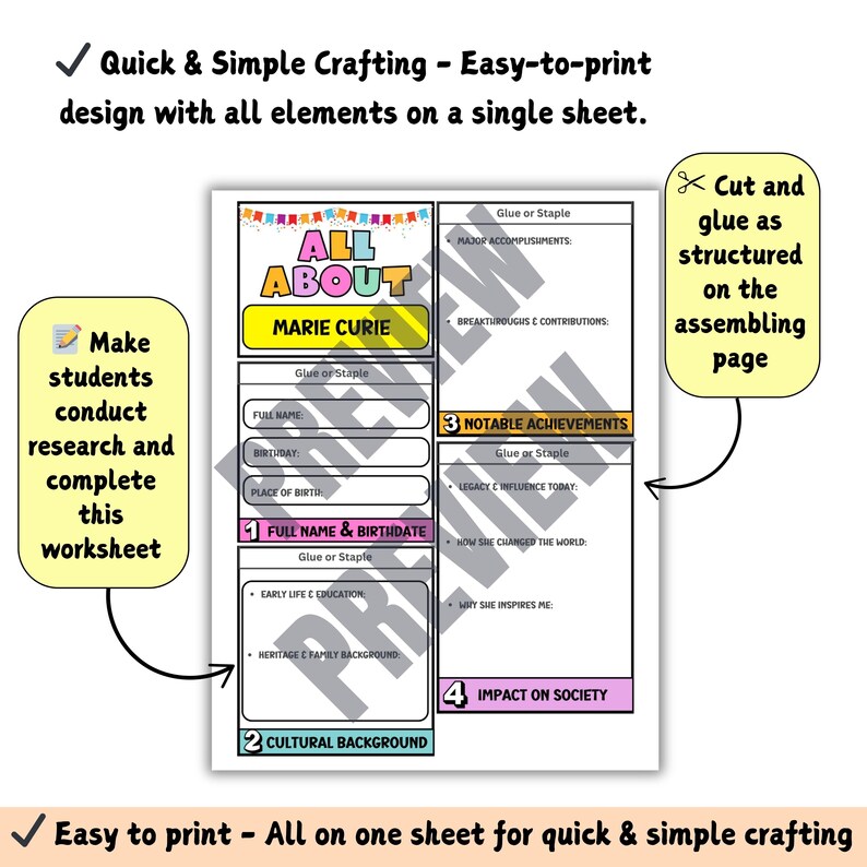 Marie Curie Printable Flipbook | Women in Science Activity | No-prep ...