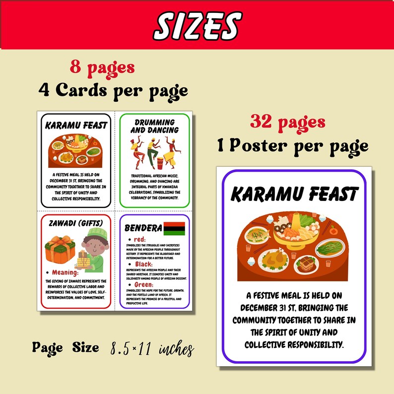Kwanzaa Vocabulary Flashcards& Posters Set-kwanzaa Flashcards-kwanzaa ...