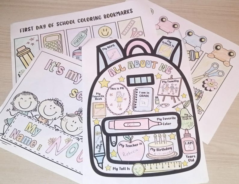 All About Me Back to School Printable Backpack Art, Writing Activity ...